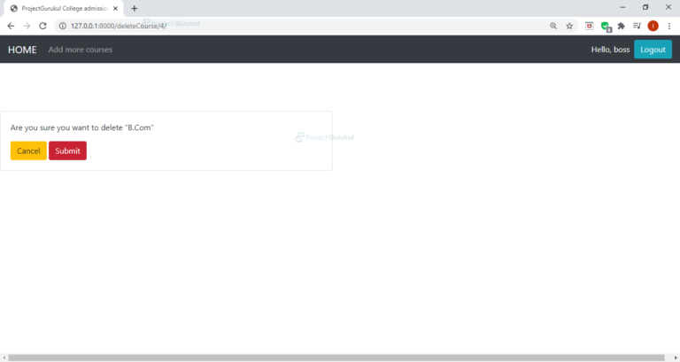 Online College Admission Management System Python Project - Project Gurukul
