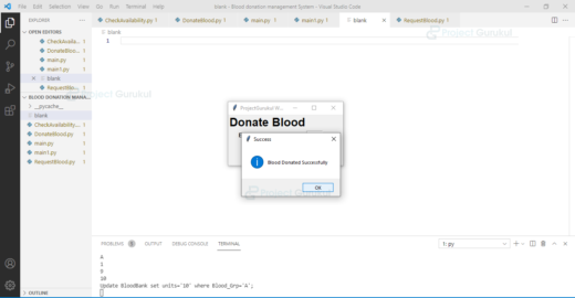 Python Project - Blood Bank Management System - Project Gurukul