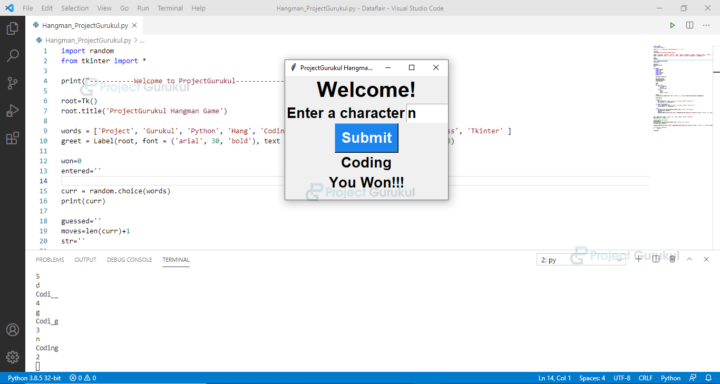 Python Hangman Game with GUI - Guess the Words with Python - Project ...