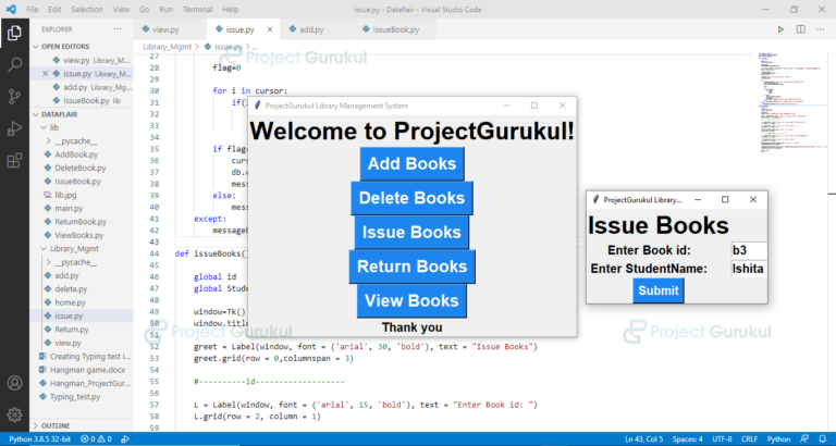 Python Library Management System Project With Source Code Project Gurukul
