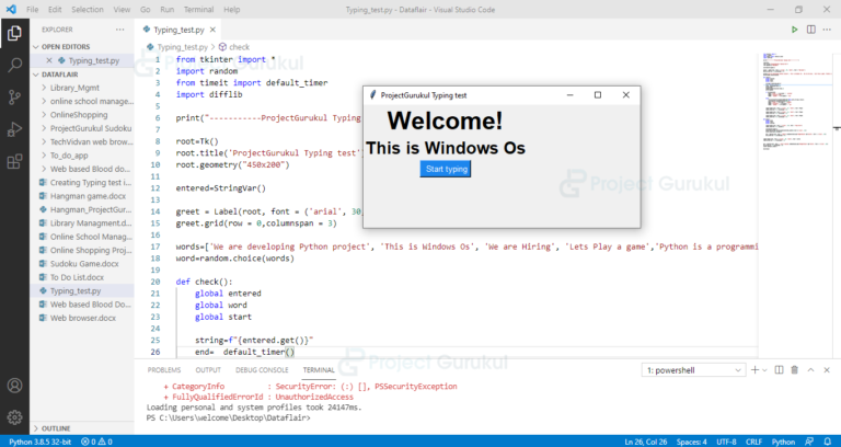 Python Project - Typing Speed Test - Project Gurukul Python Project - Typing Speed Test - Project Gurukul