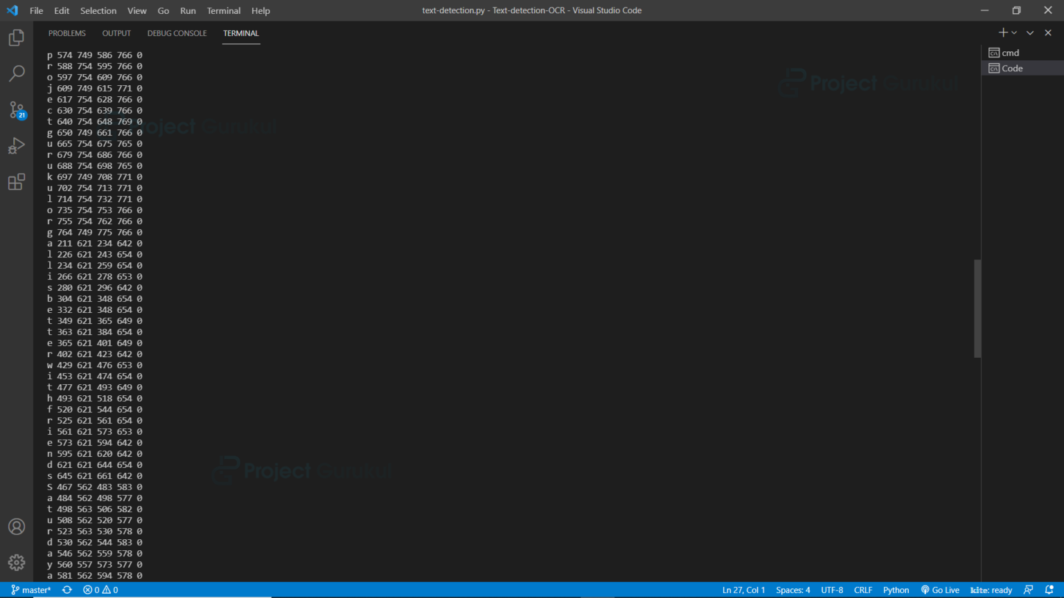 Python Project Text Detection And Extraction With Opencv And Ocr