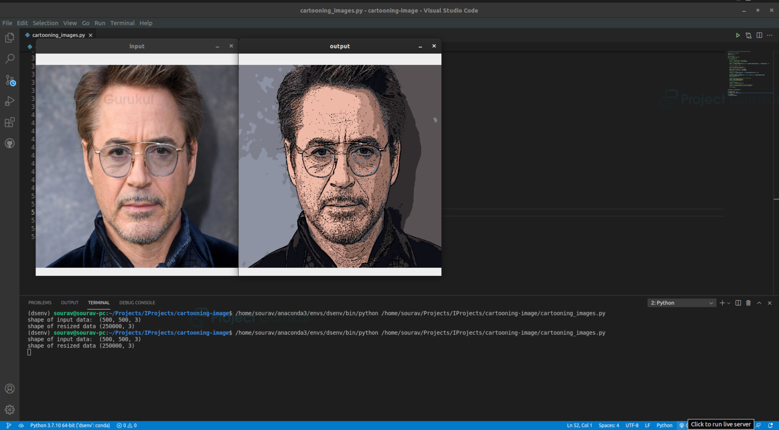 Cartooning an Image using OpenCV & Python - Project Gurukul