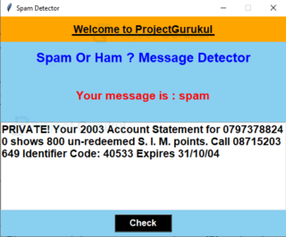 Spam Filtering using Machine Learning - Project Gurukul
