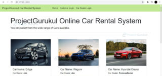 Online Car Rental Booking System in Python - Project Gurukul