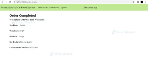 Online Car Rental Booking System in Python - Project Gurukul